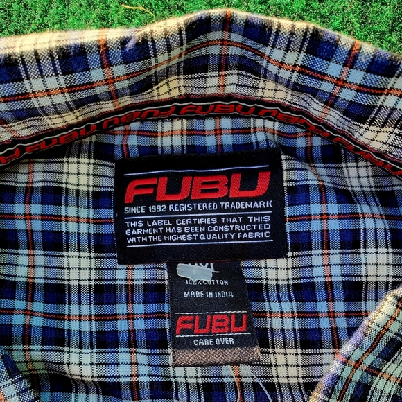FUBU | Shirts | Mens Xxl Vintage Fubu Short Sleeve Button Down Shirt Blue Plaid New Wtags | Poshmark